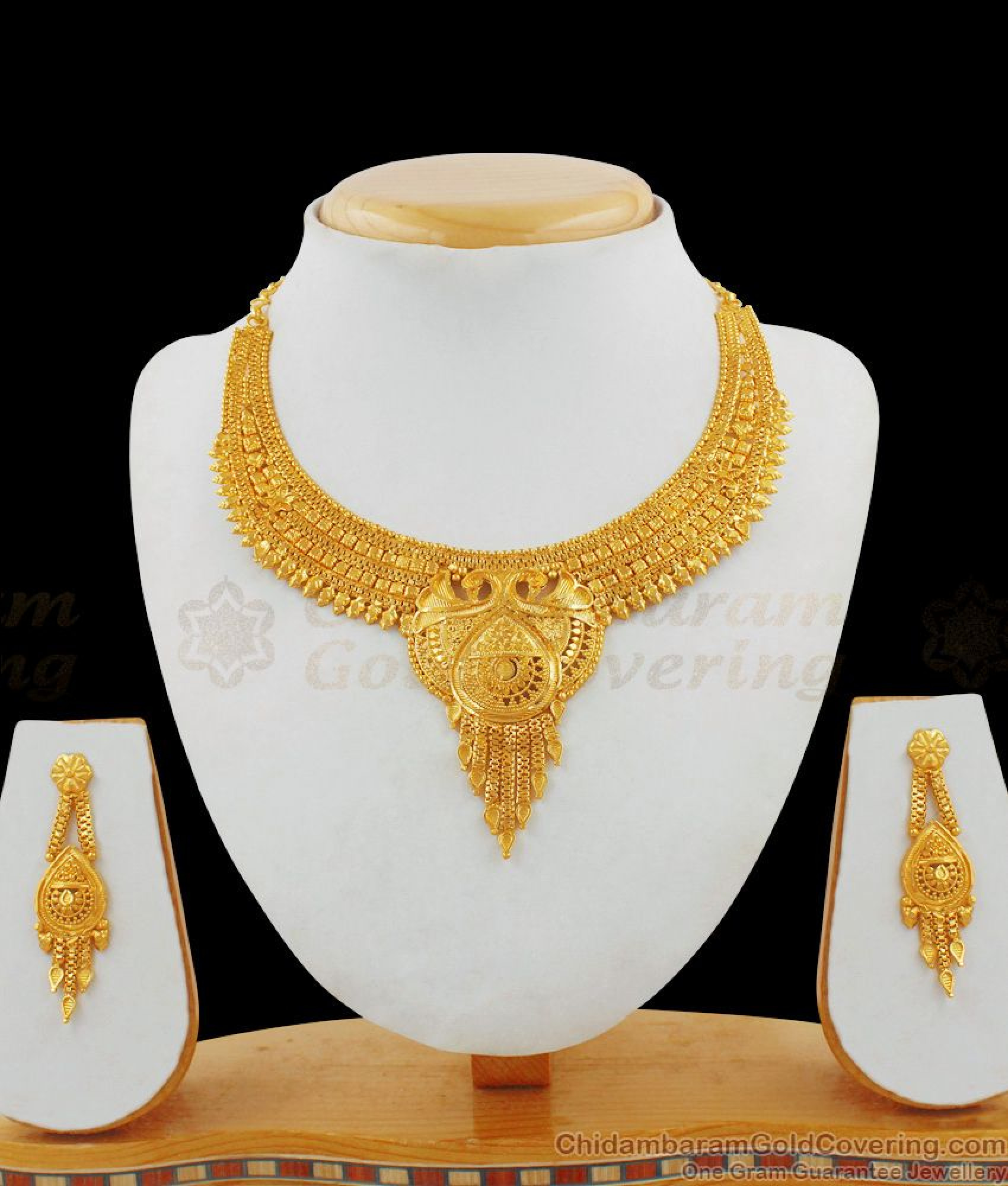 Plain Gold Forming Calcutta Design Bridal Necklace Jewelry New ...