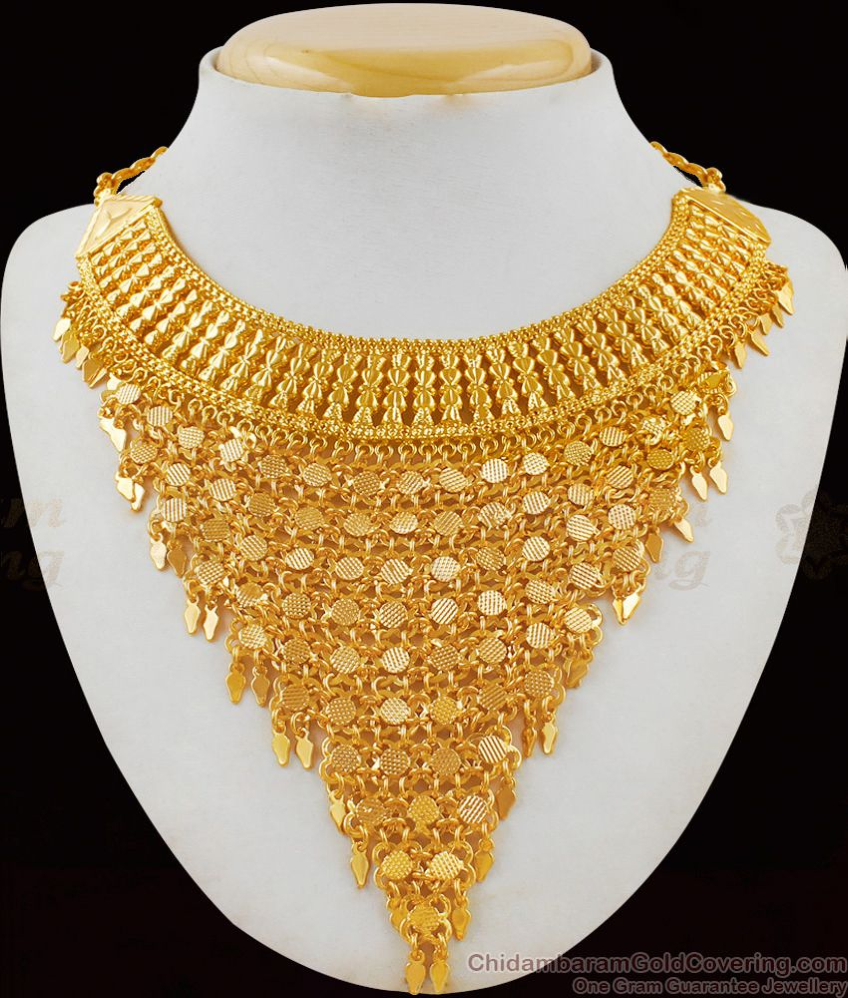 Grand Kerala Net Pattern Gold Plated Choker Necklace Bridal Wear NCKN1820