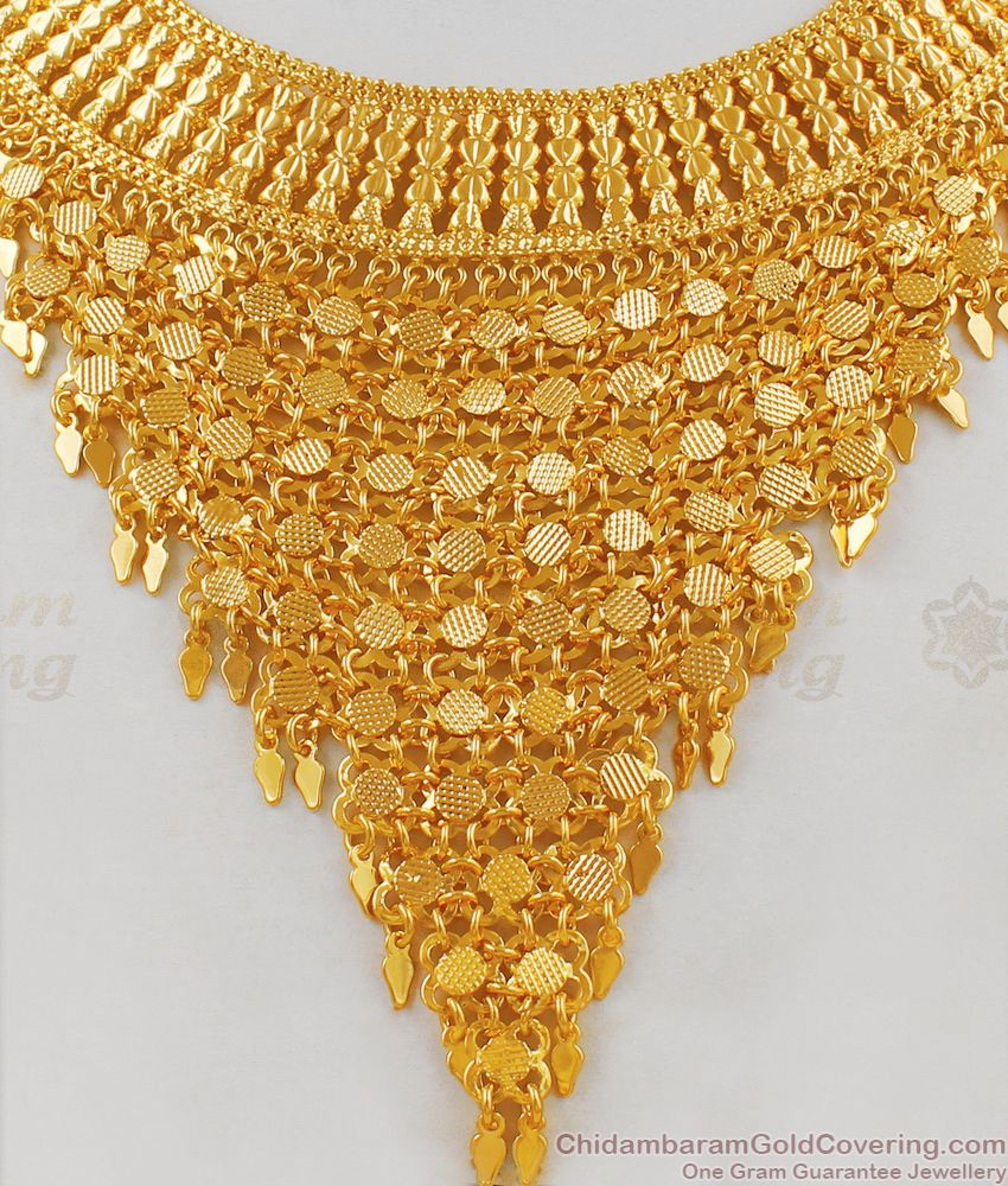 Grand Kerala Net Pattern Gold Plated Choker Necklace Bridal Wear NCKN1820