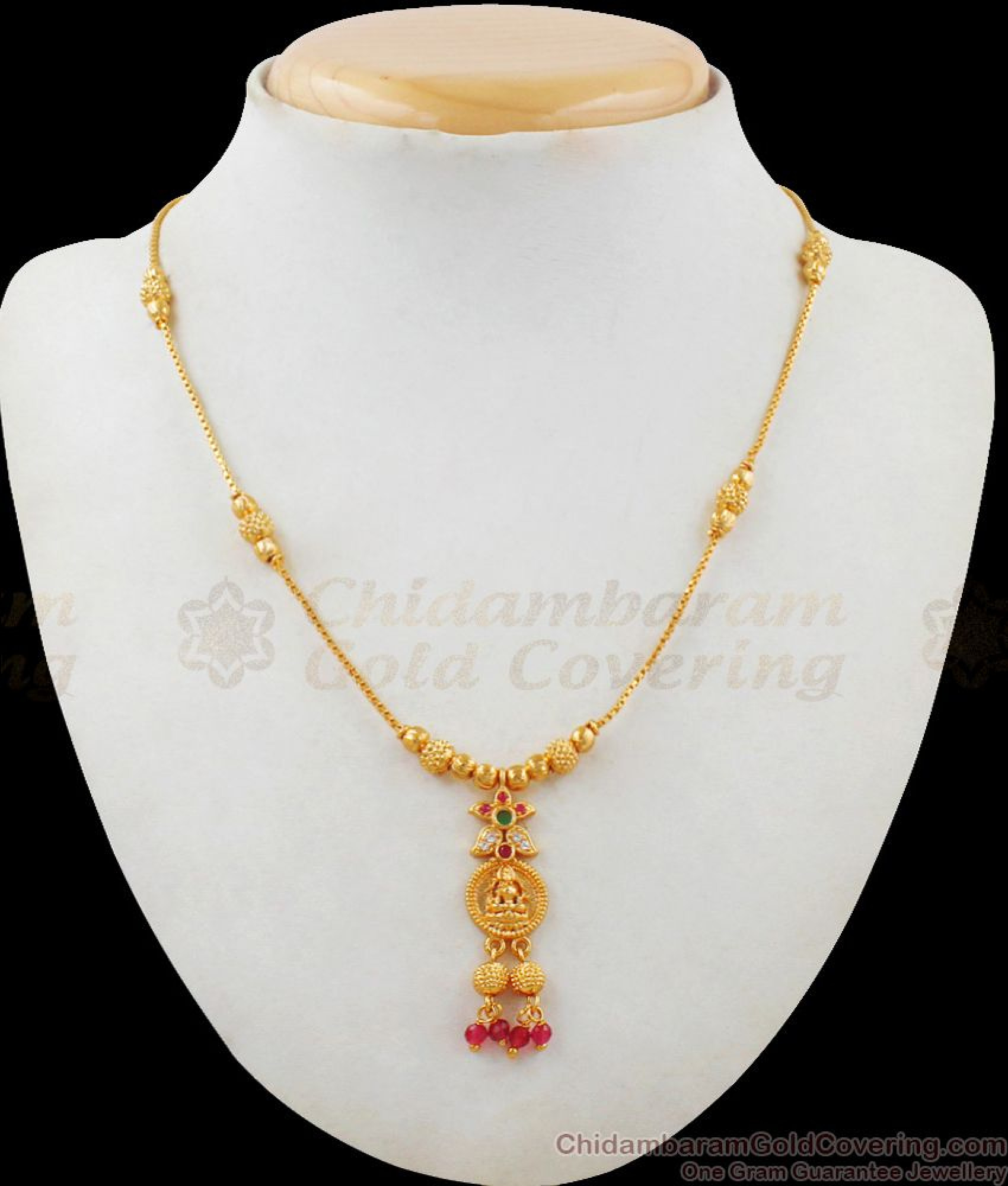 Buy Online Beautiful Lakshmi Pendant Type Short Chain Collections For ...