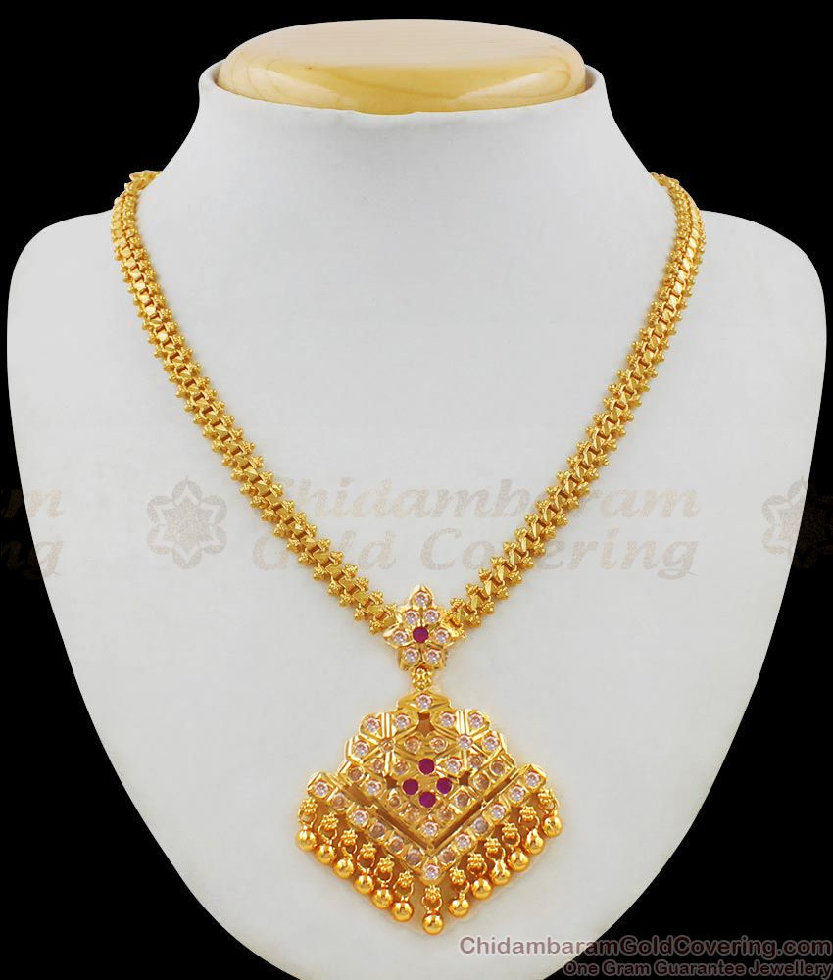 Buy Traditional Attigai Designs Gold Necklace South Indian Jewellery ...