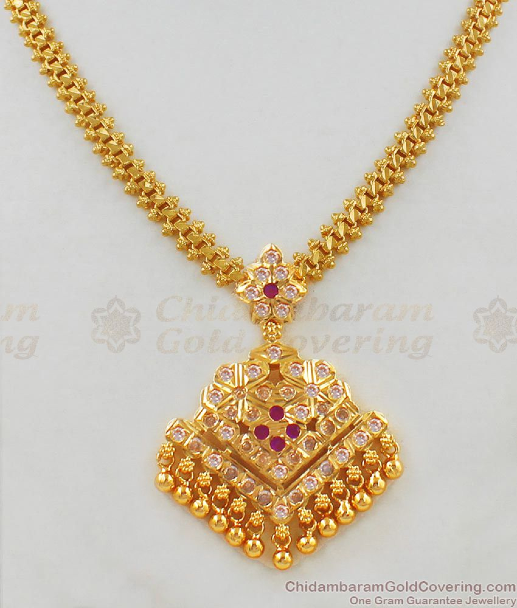Buy Traditional Attigai Designs Gold Necklace South Indian Jewellery ...