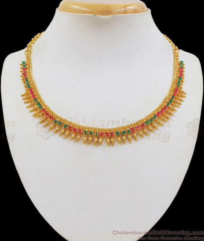Elegant Real Gold Design Close Neck Choker Latest Bridal Necklace ...