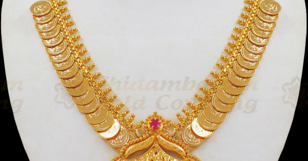 Handcrafted Kasu Malai Necklace With Lakshmi Bridal Collections NCKN2184