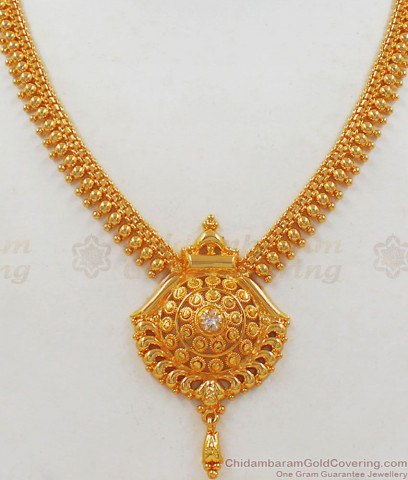THAL109 Gold Plated Red Coral Thali Set Telugu Design