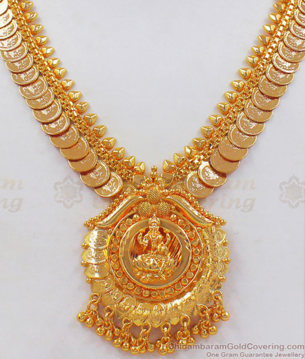 Devotional Lakshmi Design One Gram Gold Necklace Designs NCKN2327