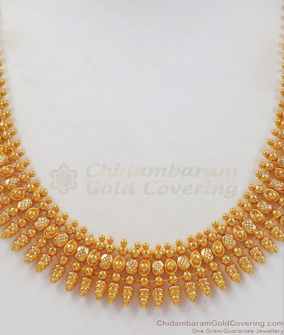 Traditional Kerala Kasu Mala Ruby Stone Gold Necklace NCKN2294