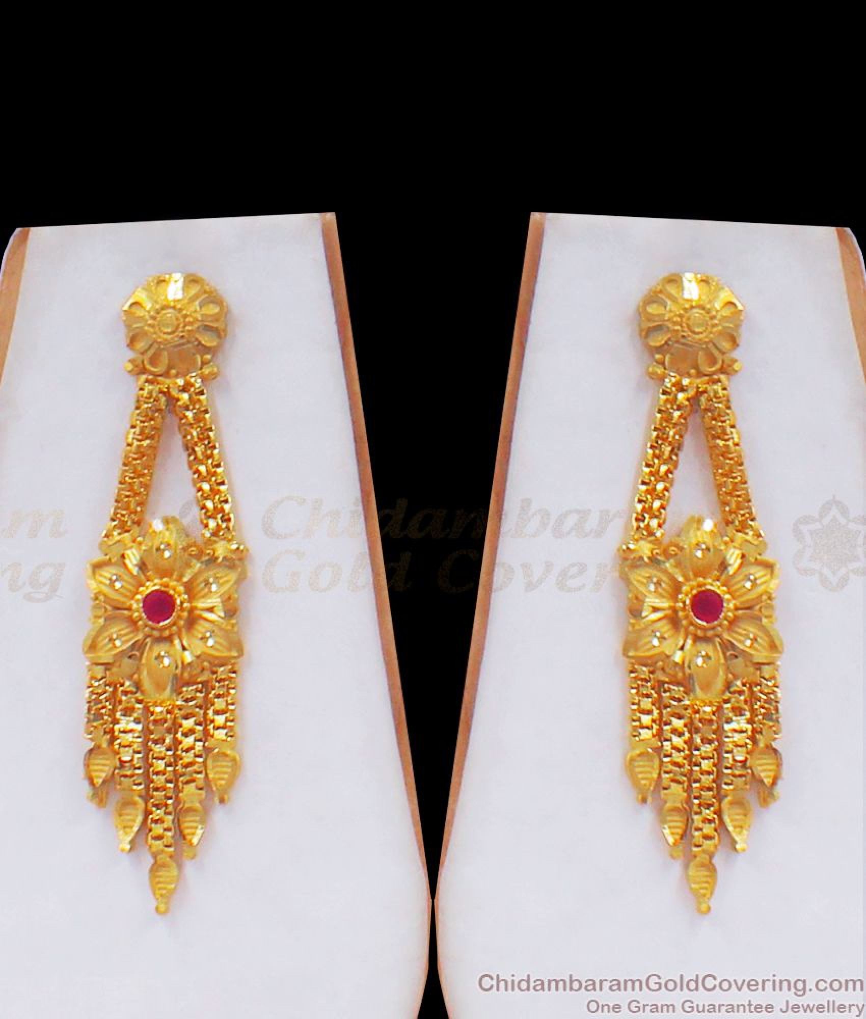 Bridal Wear Forming Two Gram Gold Necklace Earring Combo NCKN2409