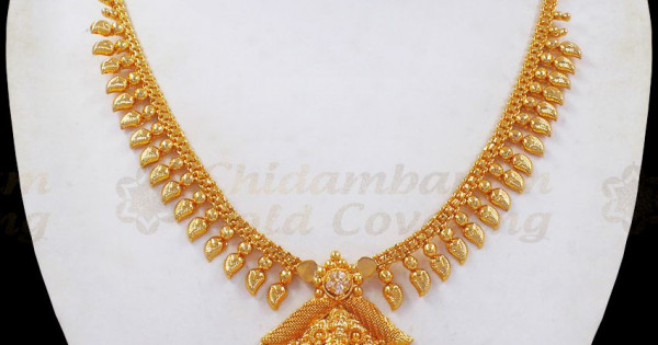 Devotional Lakshmi Design Gold Plain Necklace Collections NCKN2433