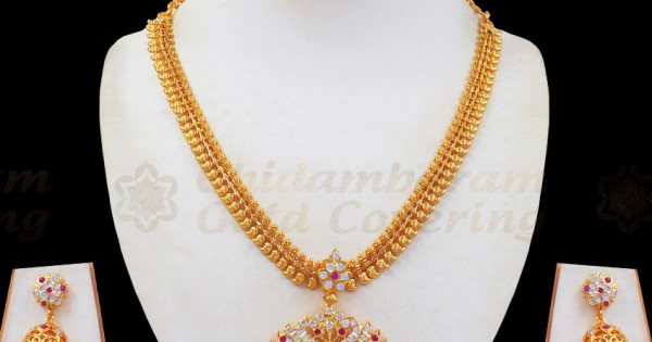 Impon Traditional Mango Design Necklace Earring Combo NCKN2452