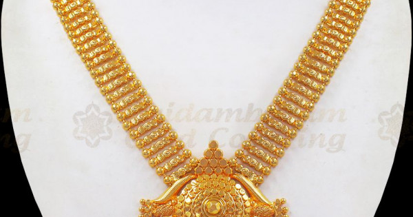 Latest Net Pattern One Gram Gold Kerala Neklace Bridal Wear NCKN2460
