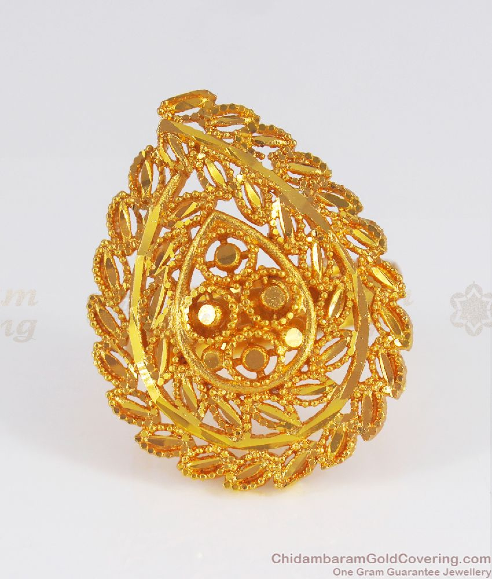 Fascinating Broad Design Gold Necklace Earring Combo and Finger Ring ...