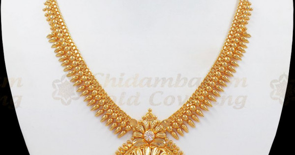 Mullaipoo Design Gold Plated Necklace Multi Stone NCKN2521