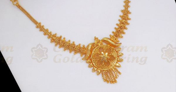 Buy Online Kolkata Model Gold Necklace Floral Design NCKN2560