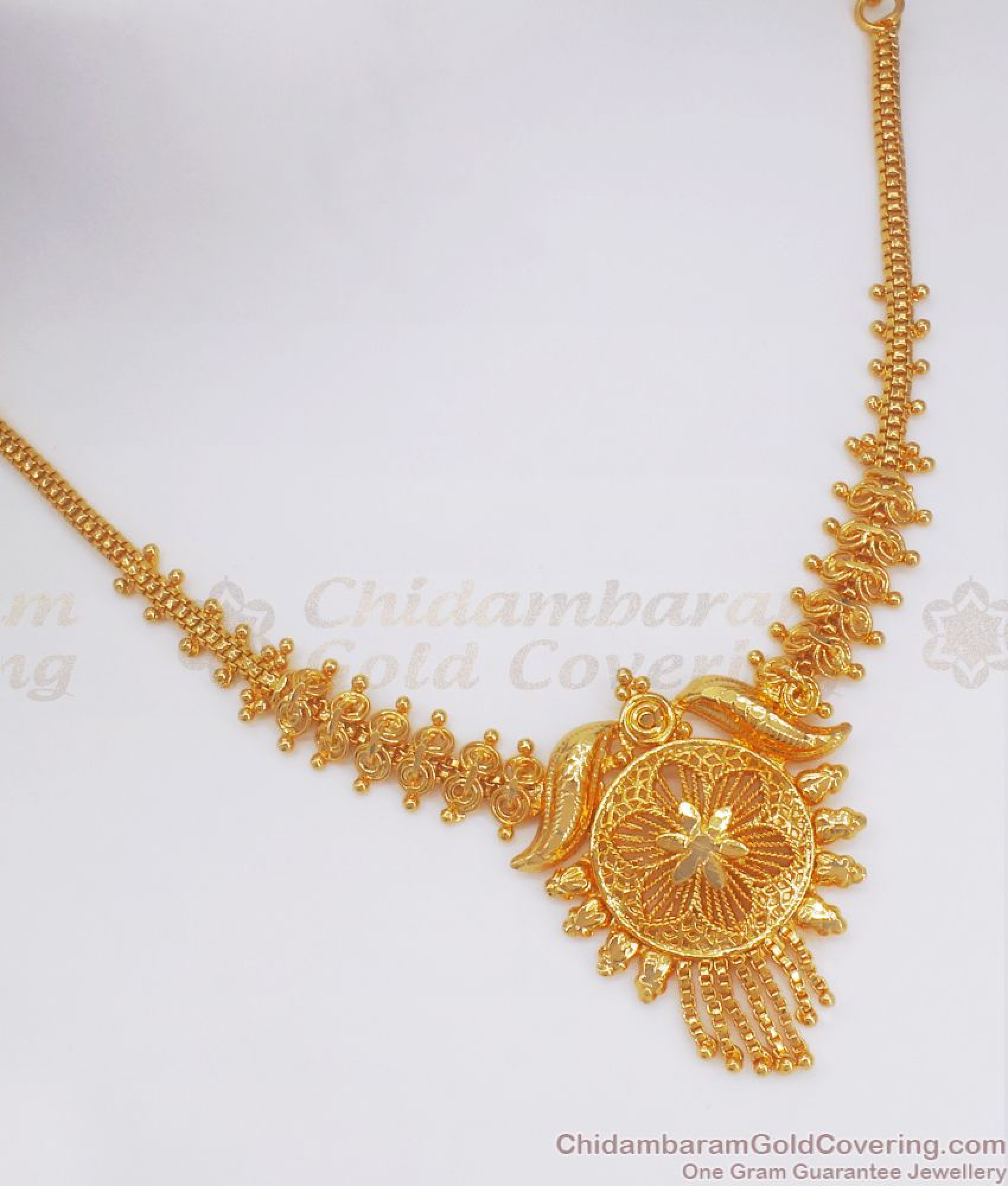 Buy Online Kolkata Model Gold Necklace Floral Design NCKN2560