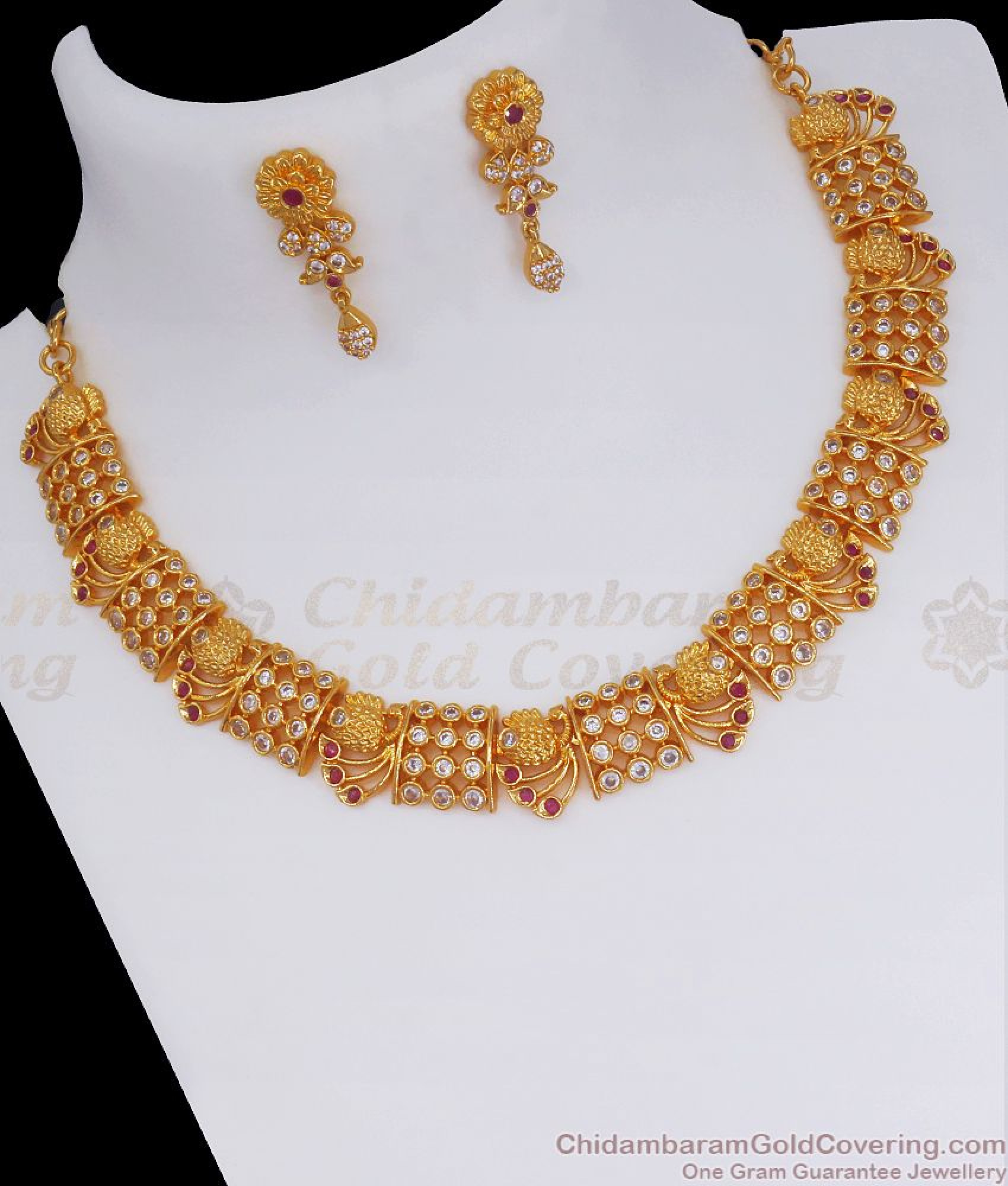 Buy Online One Gram Gold Necklace Combo Set NCKN2570