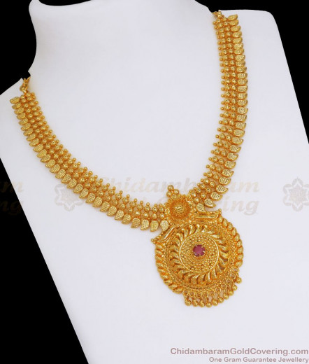 Buy Online Kolkata Model Gold Necklace Floral Design NCKN2560