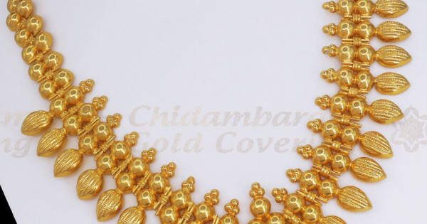 Kerala Bridal Gold Necklace Mullaipoo Design NCKN2626