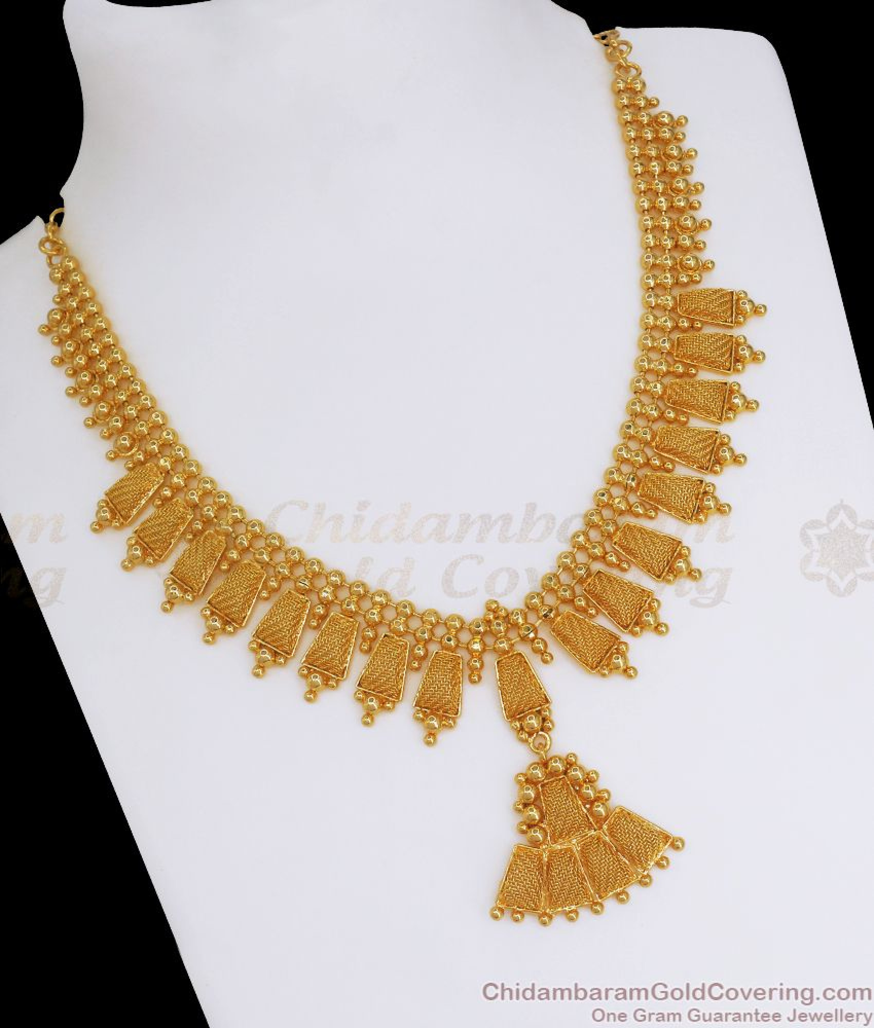 Buy One Gram Gold Designer Necklace Net Pattern Bridal Jewelry NCKN2639
