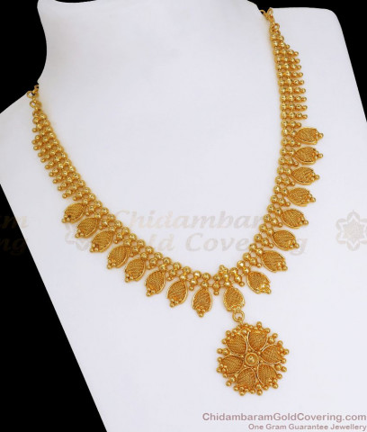 Stylish Gold Plated Necklace Ball Design Shop Online NCKN2754