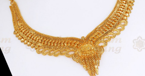 Kolkata Model 2 Gram Gold Necklace Design Bridal Collection NCKN2648