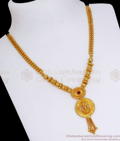 Buy Gold Plated Moppu Full Ruby Stone Lakshmi Design MCH1046