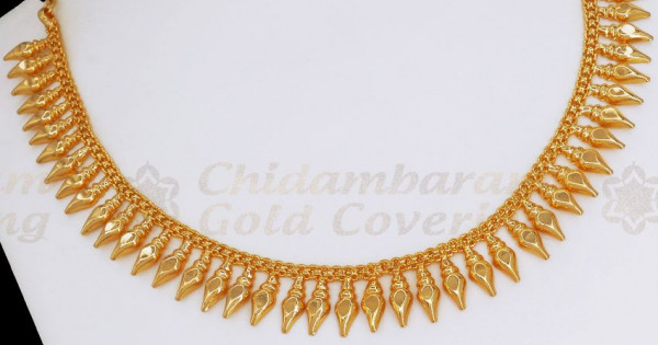 Light Weight Gold Plated Necklace Mullaipoo Design NCKN2749