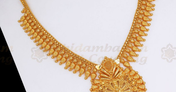 Trendy Gold Designs Necklace Peacock Pattern Bridal Collection NCKN2799