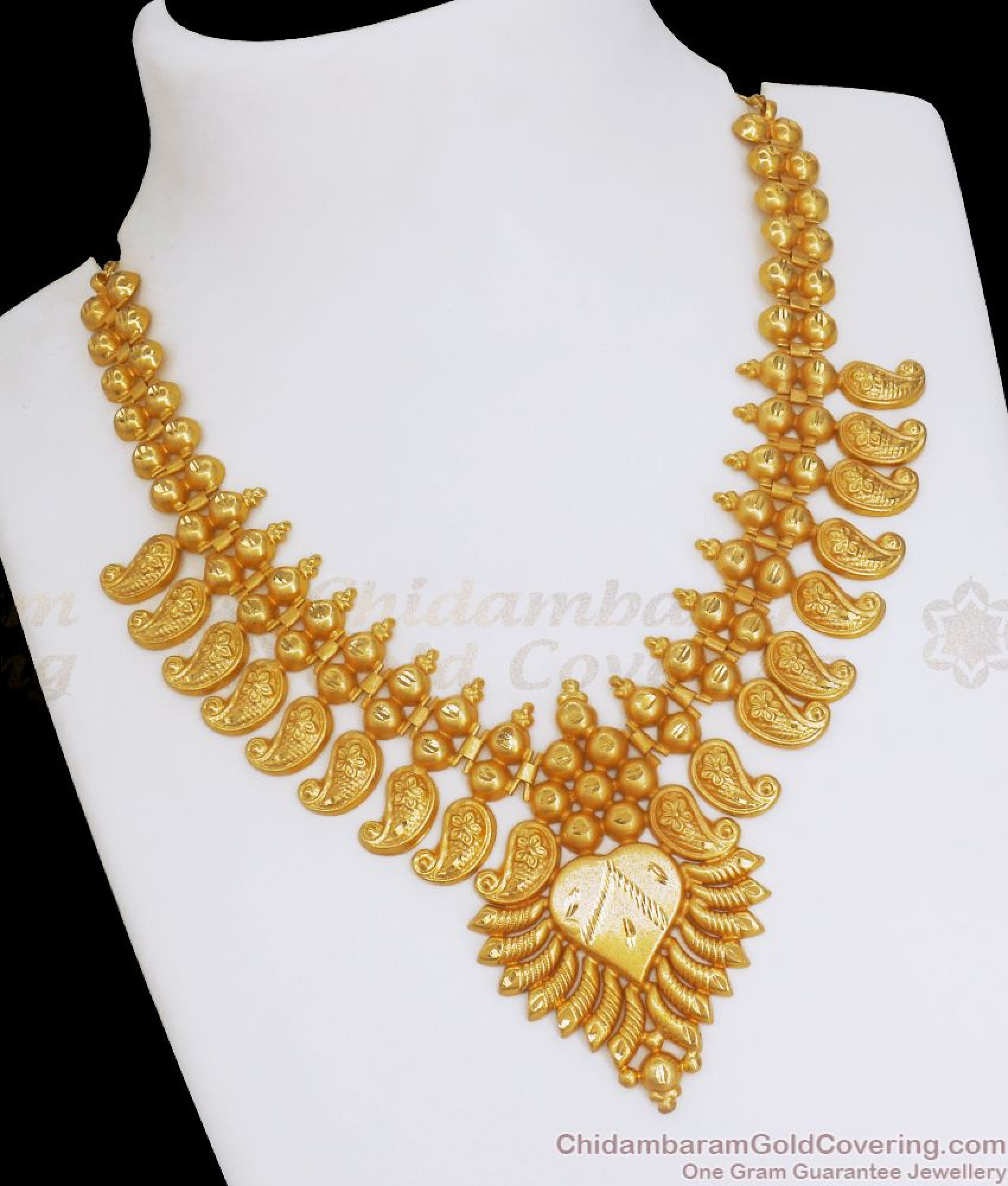 Traditional 2 Gram Gold Necklace Mango Pattern Bridal Jewelry Design ...