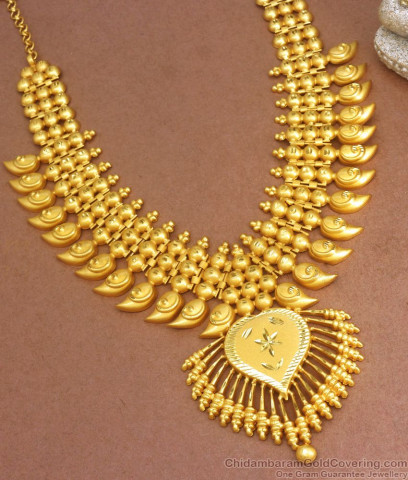 Buy 2 Gram Gold Bridal Necklace Online From Chidambaramgoldcovering ...