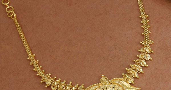 Simple Gold Plated Necklace Without Stone Collections NCKN2915