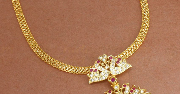 Beautiful Impon Necklace From Chidambaram Gold Covering NCKN2930