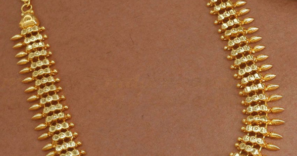 One Gram Gold Necklace Mullaipoo 3 Line Design Shop Online NCKN2941