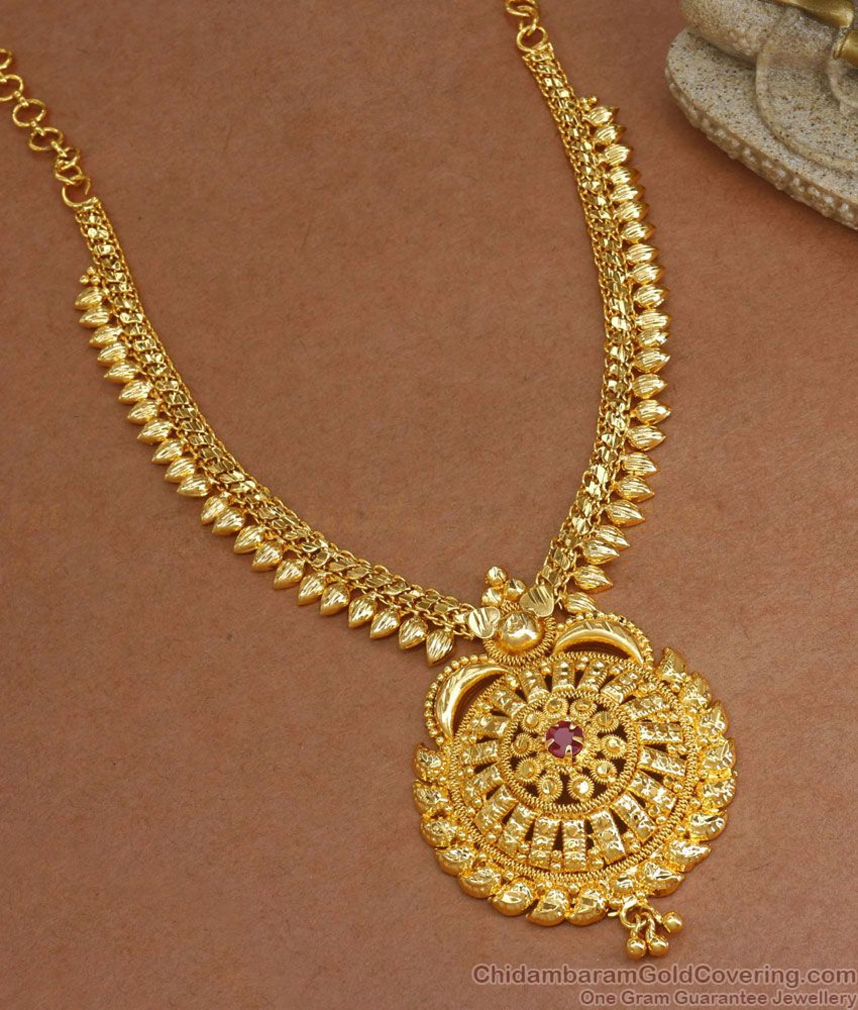 Traditional One Gram Gold Necklace Design NCKN2969