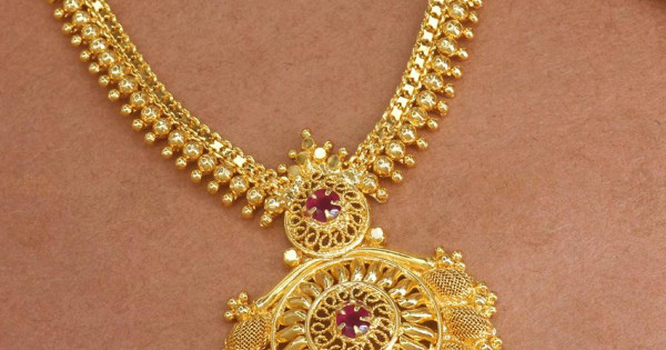 Net Pattern Gold Imitation Necklace Design Shop Online NCKN2998
