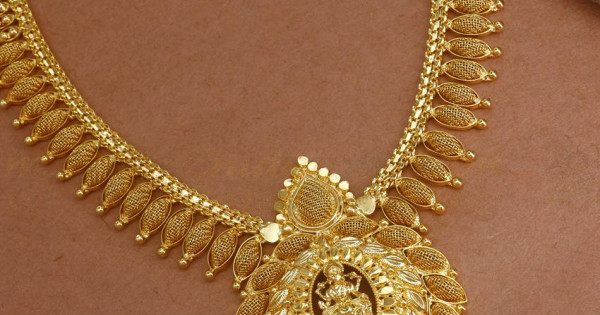 Net Pattern 1 Gram Gold Lakshmi Necklace Shop Online NCKN3021
