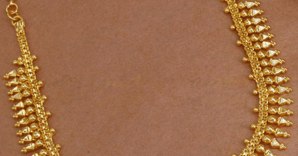 Buy Bridal 1 Gram Gold Necklace Mullai Mottu Designs NCKN3032