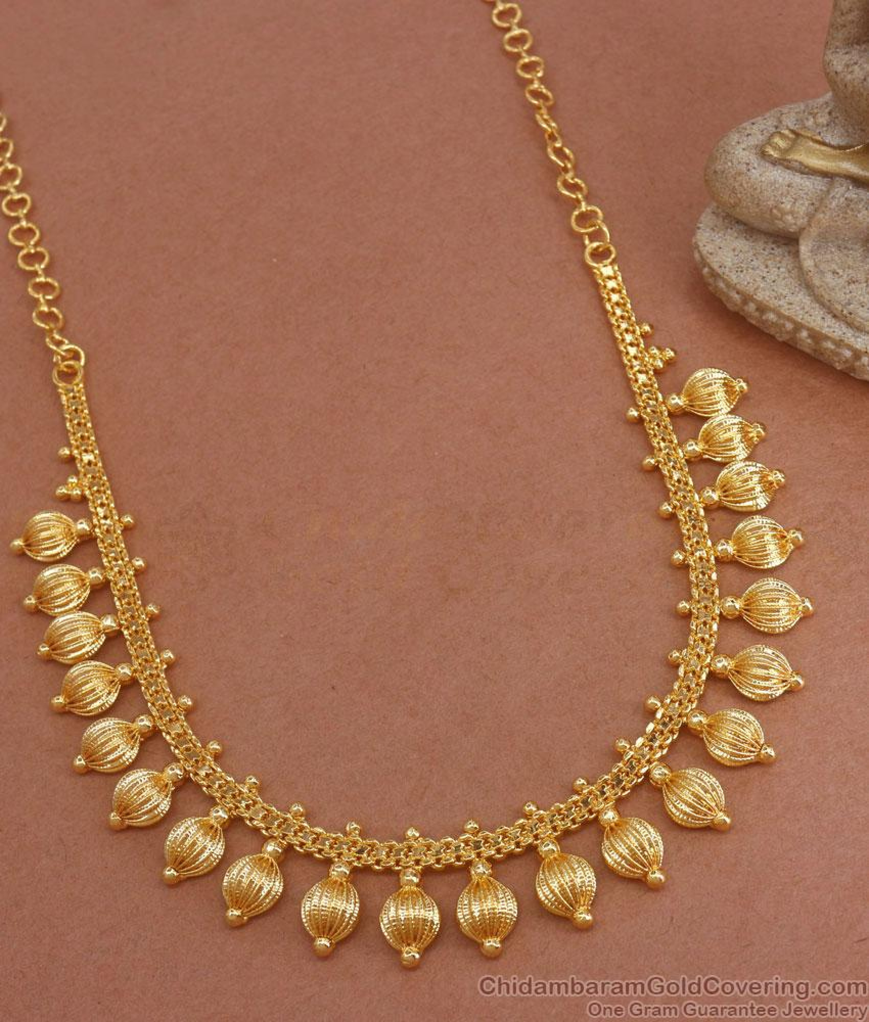 Traditional One Gram Gold Necklace Ball Designs Kerala Jewelry Shop ...