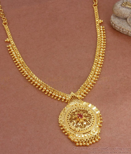 Fancy Peacock Pattern Multi Stone Chain Necklace Design NCKN1020