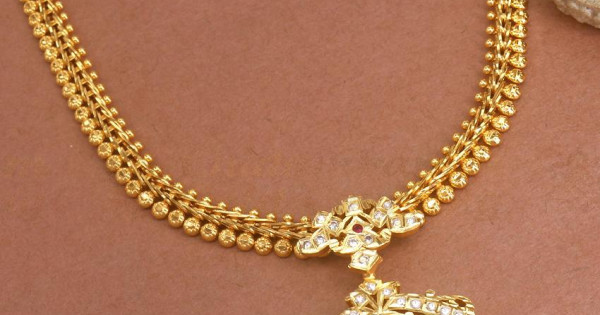 Traditional Necklace Design In Impon Jewelley Peacock Design NCKN3220