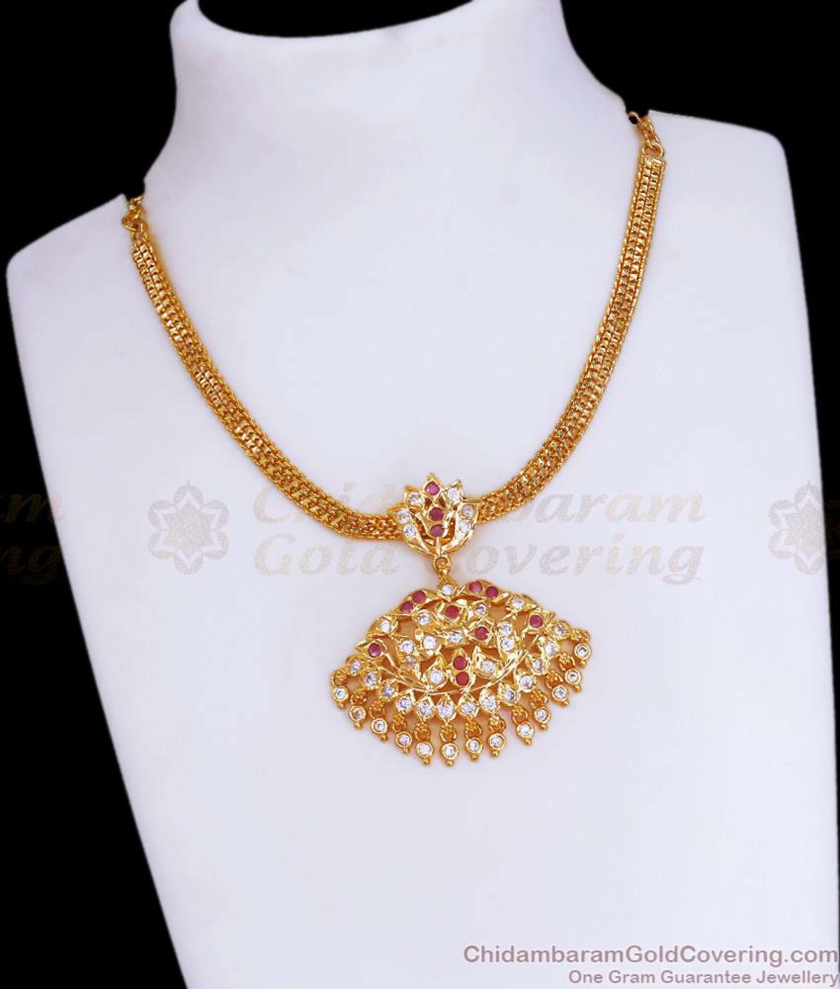Close Neck Real Impon Necklace Gati Stone Designs NCKN3223