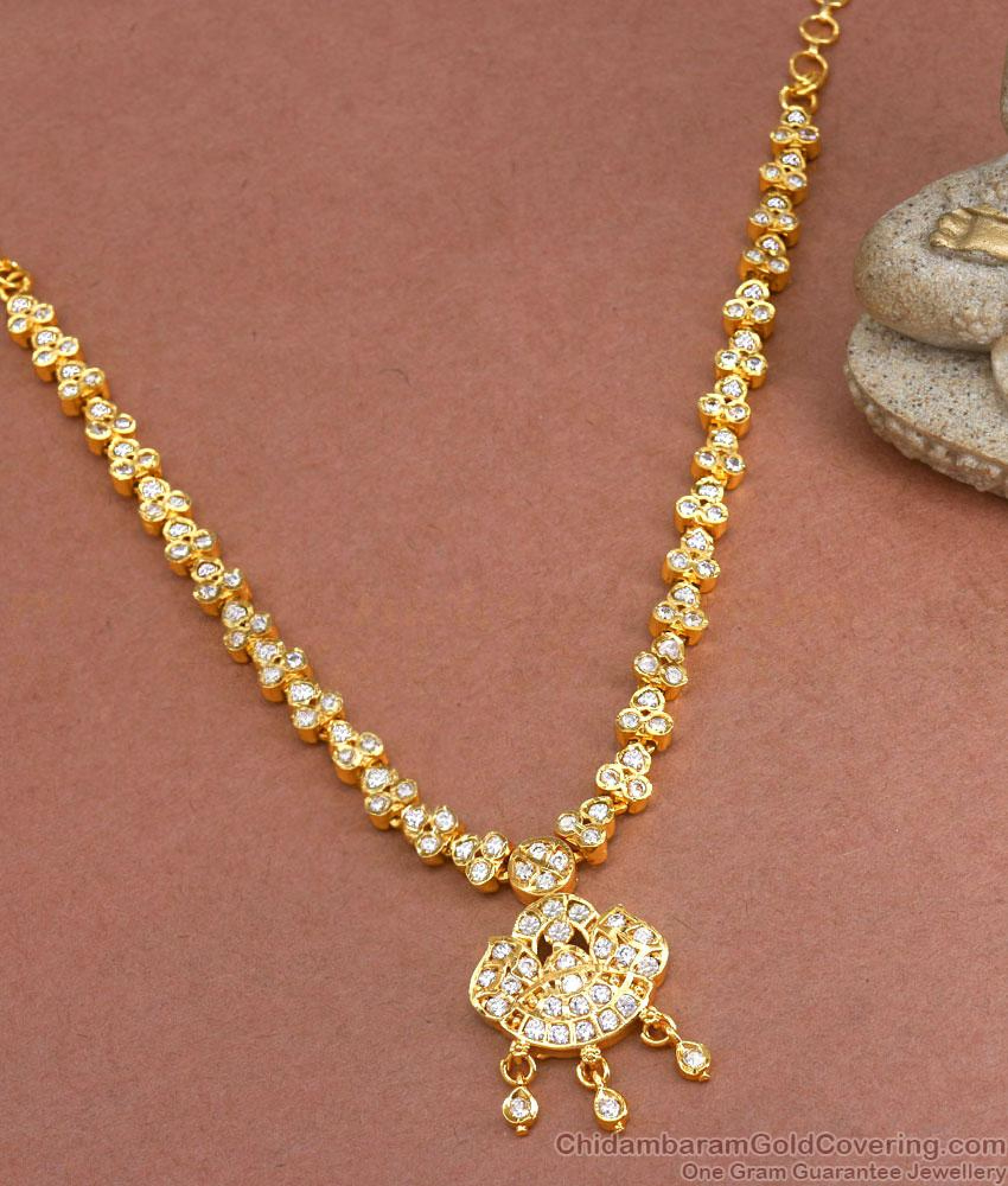 Original Impon Necklace Full White Stone Attigai Light Weight ...