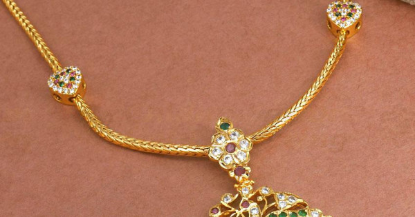Impon Gold Finish Necklace Swam Design NCKN3284