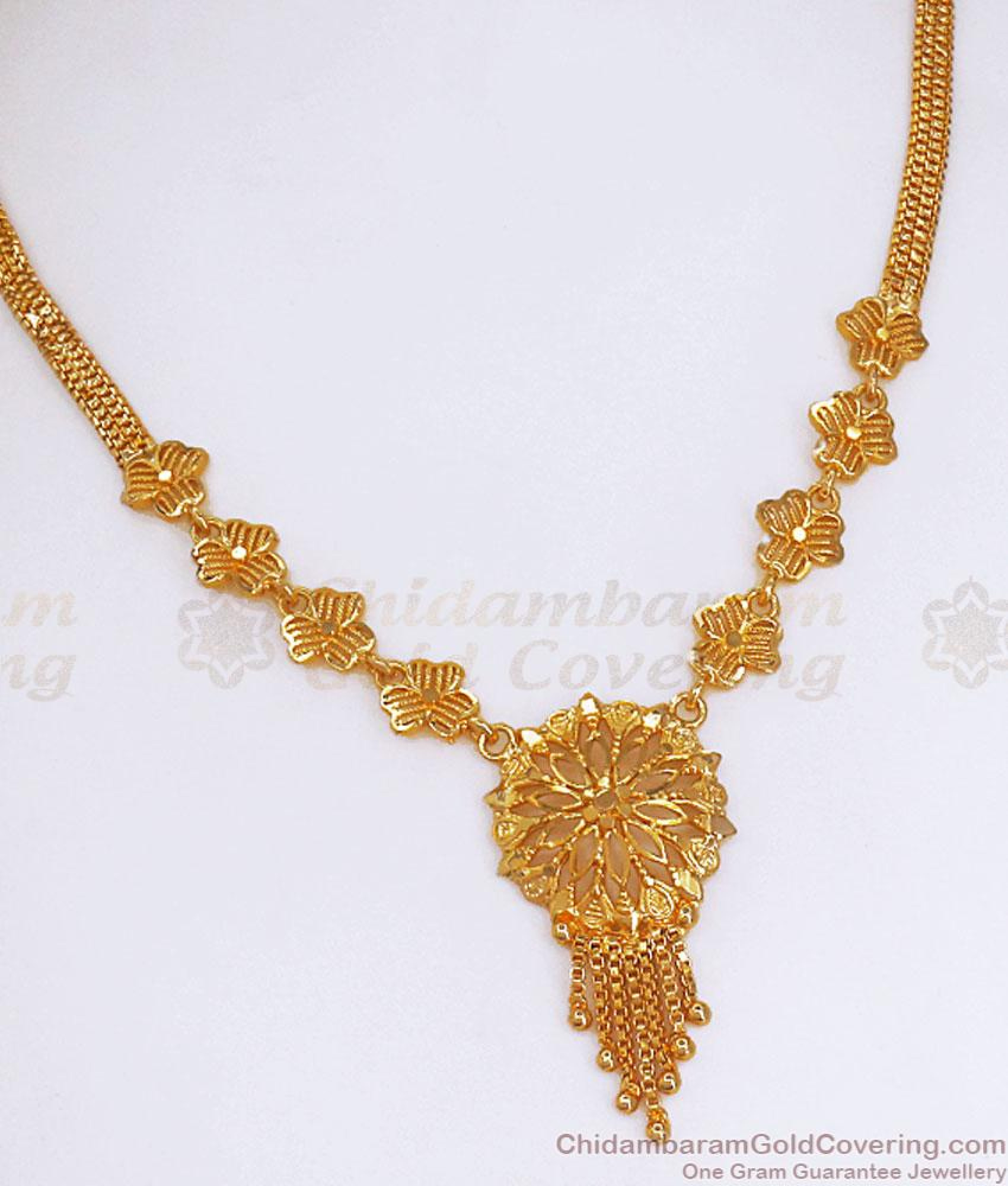Plain Gold Plated Necklace Women Fashion Jewelry