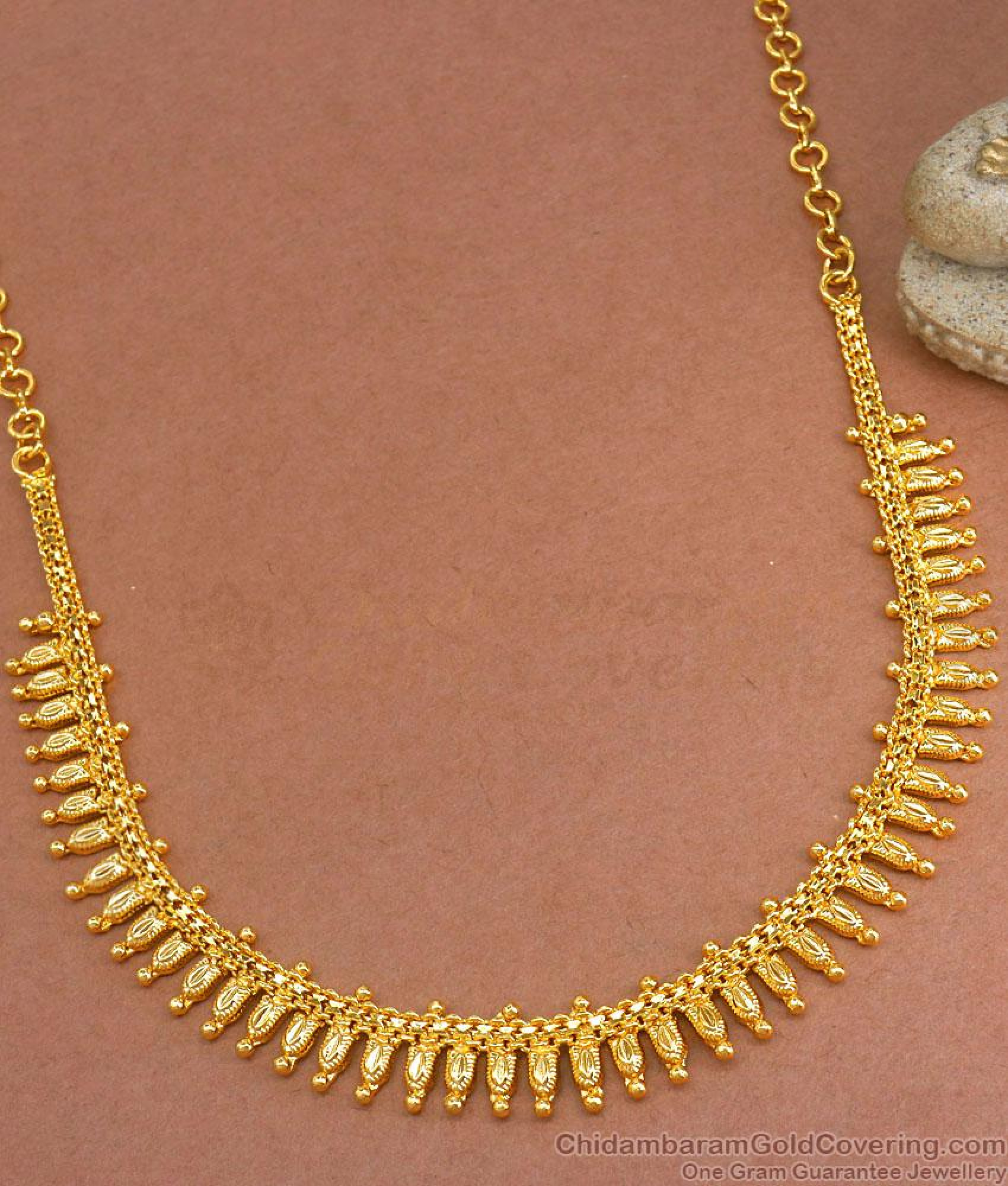 Traditional Mullai Arumbu Gold Design Necklace