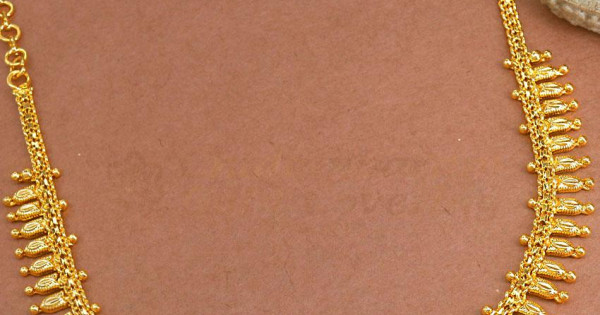 Traditional Mullai Arumbu Gold Design Necklace