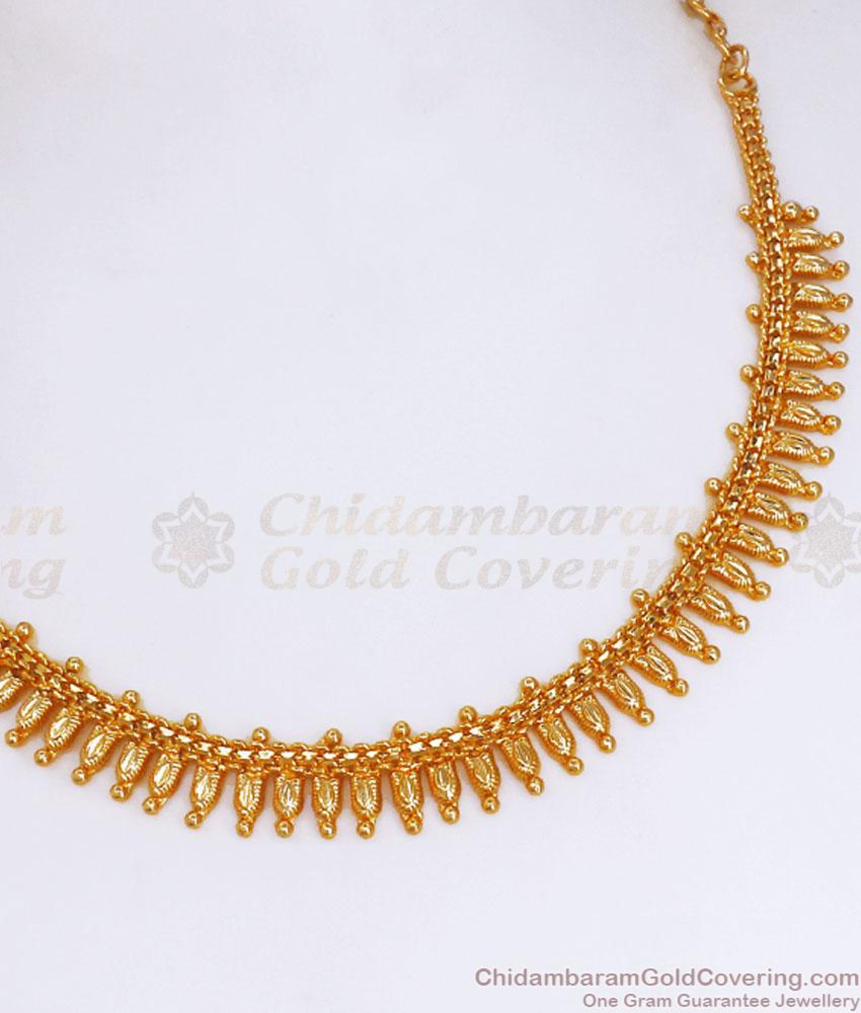 Traditional Mullai Arumbu Gold Design Necklace