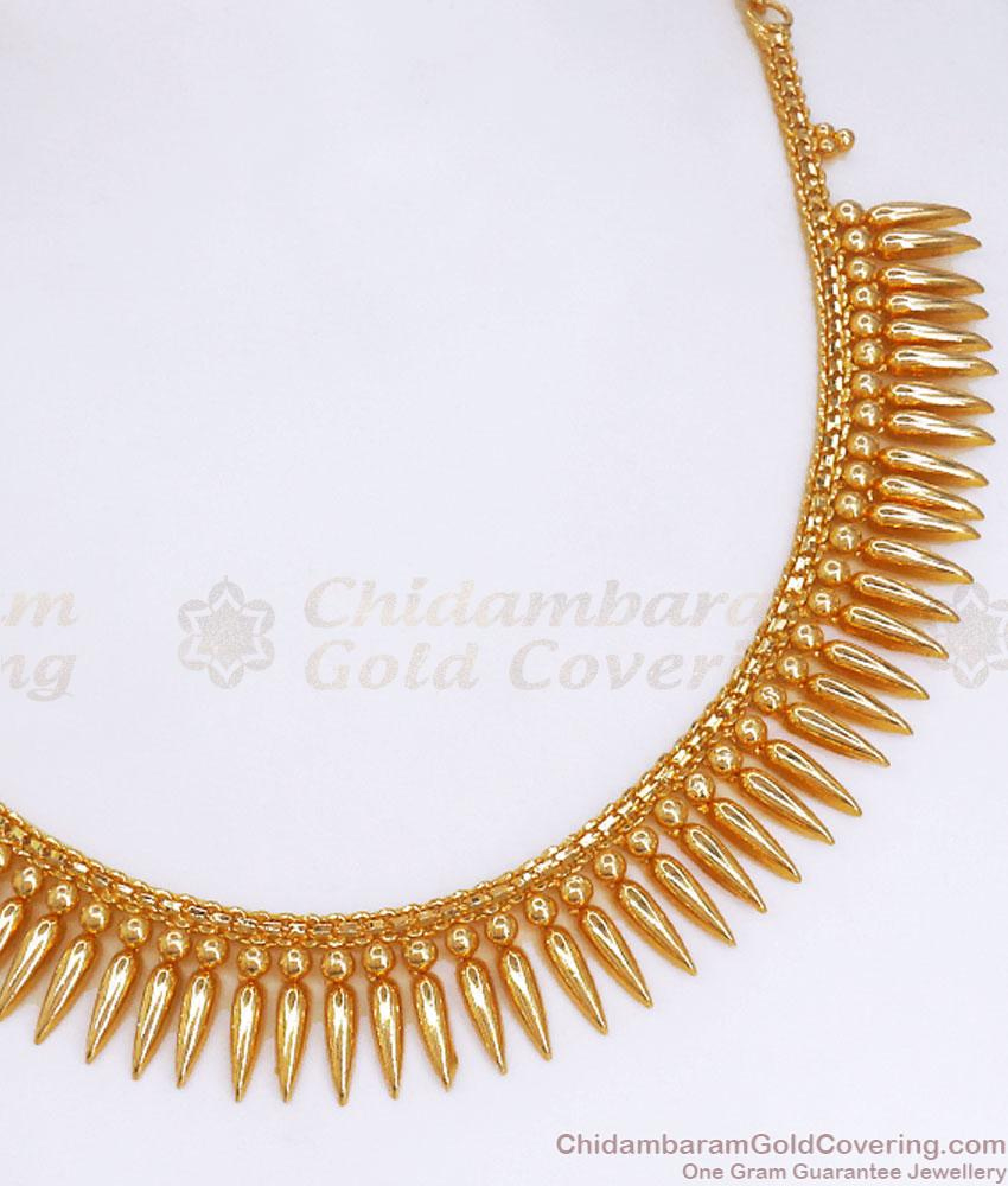 Kerala Bridal 22kt Gold Necklace Mullaipoo Design
