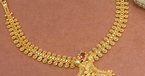 Shop New Model Gold Necklace Ruby Stone Wedding Jewelry NCKN3314