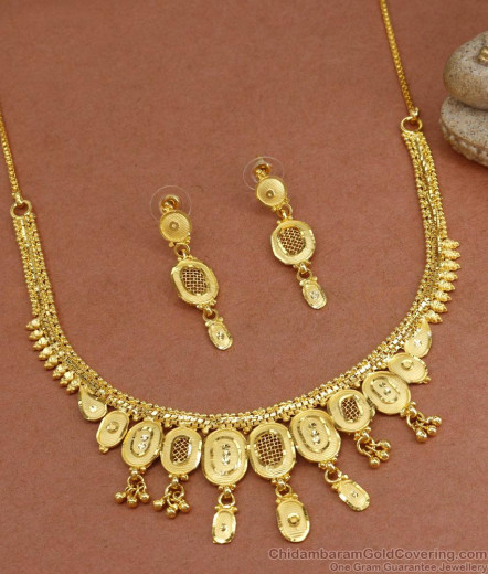 New Model Forming Gold Necklace Kolkata Bridal Design NCKN3342